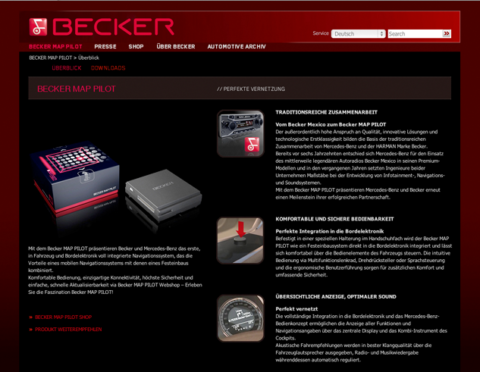 Shopsystem und mehr - die Komplettlösung für Becker® MAP PILOT